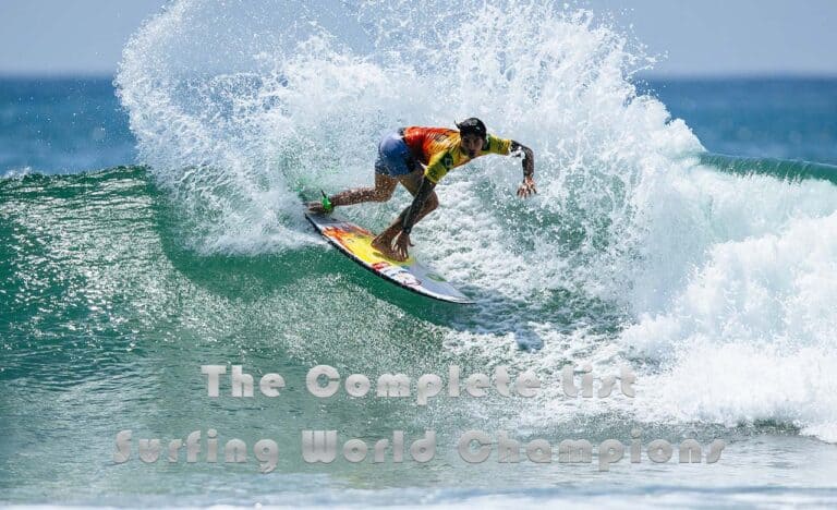 The history of professional surfing and complete list of world champions